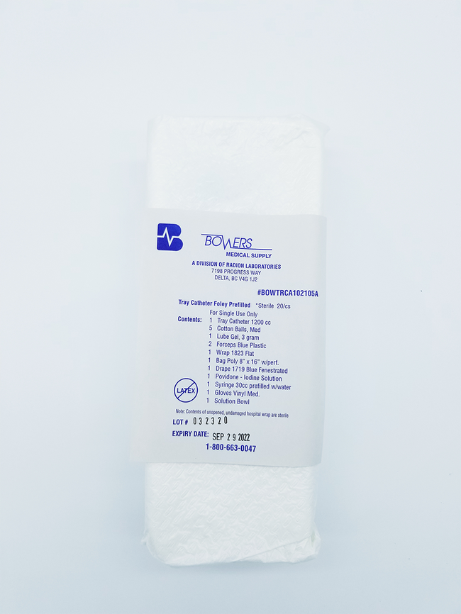 Bowers Catheter Tray with 30cc Prefilled Syringe